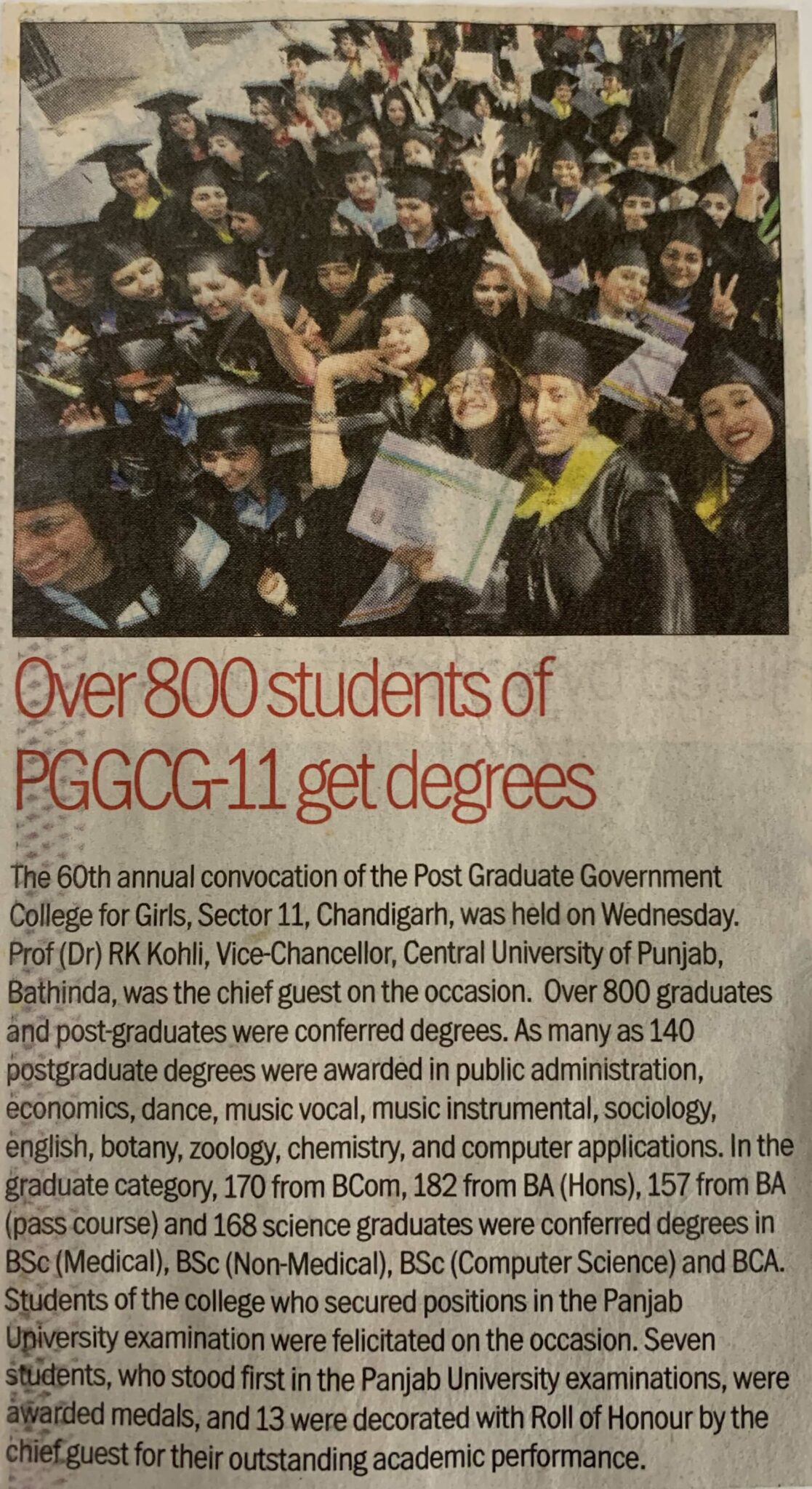 800 Students of PGGCG-11 get Degrees, April 13, 2017 – Post Graduate ...