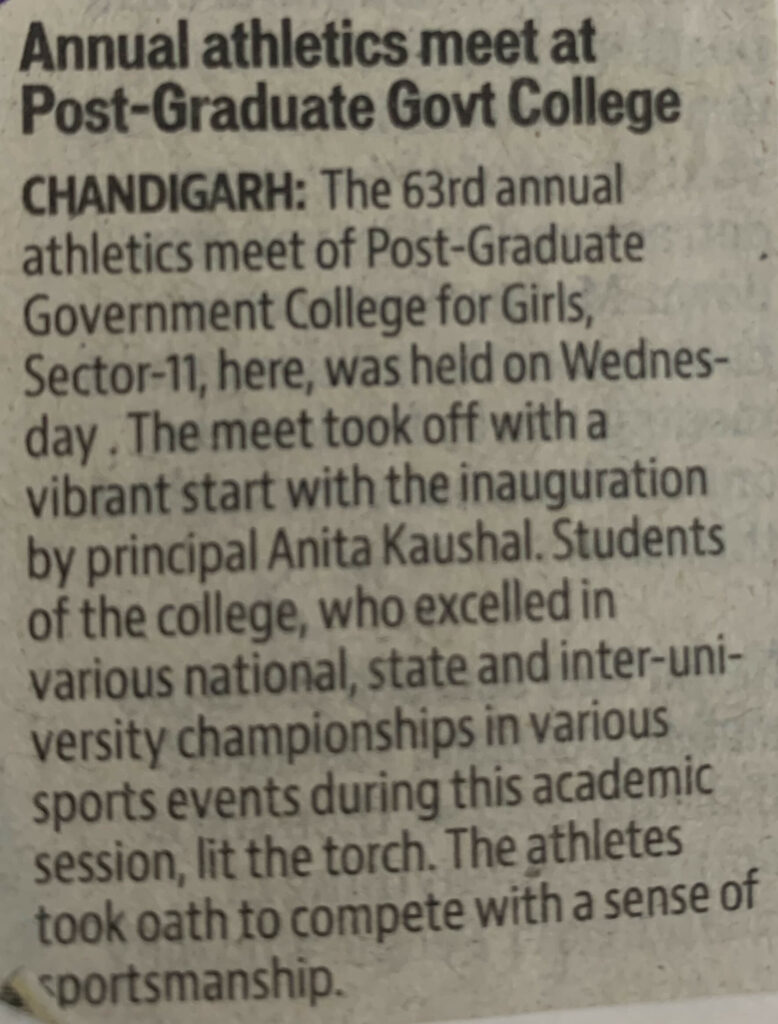 PGGCG-11 organises 63rd Annual Athletic Meet, Feb 28,2019 – Post ...